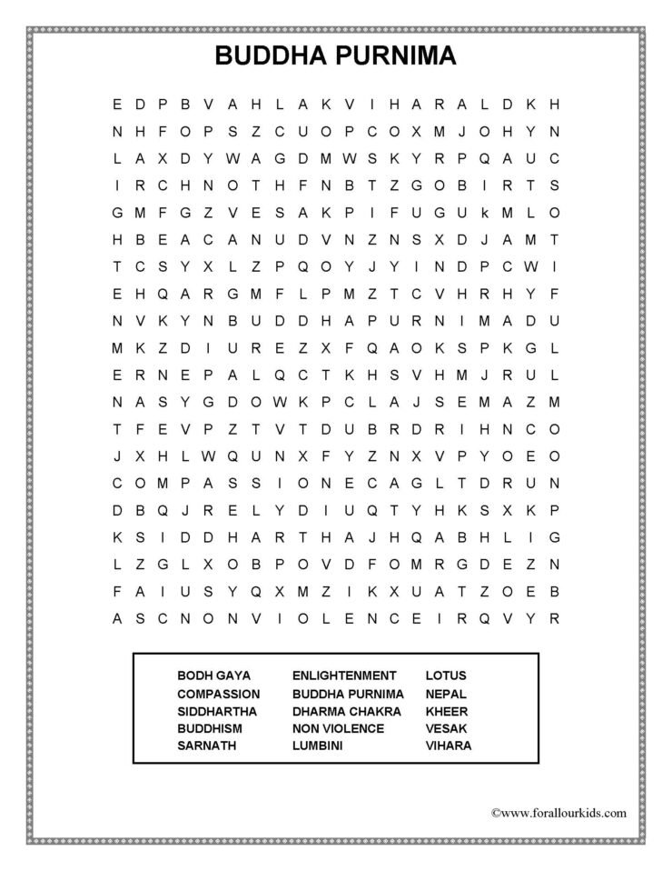 Word Search: Festivals of India - 1 - For All our Kids