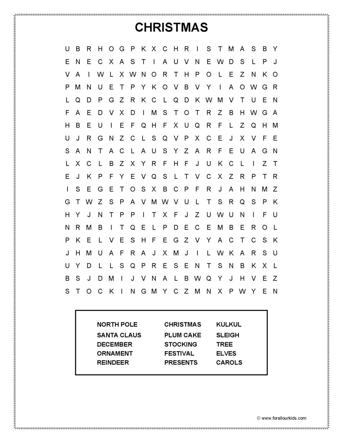 Word Search: Festivals of India - 1 - For All our Kids