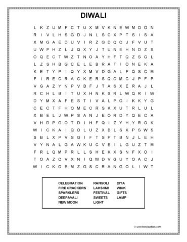 Word Search: Festivals of India - 1 - For All our Kids