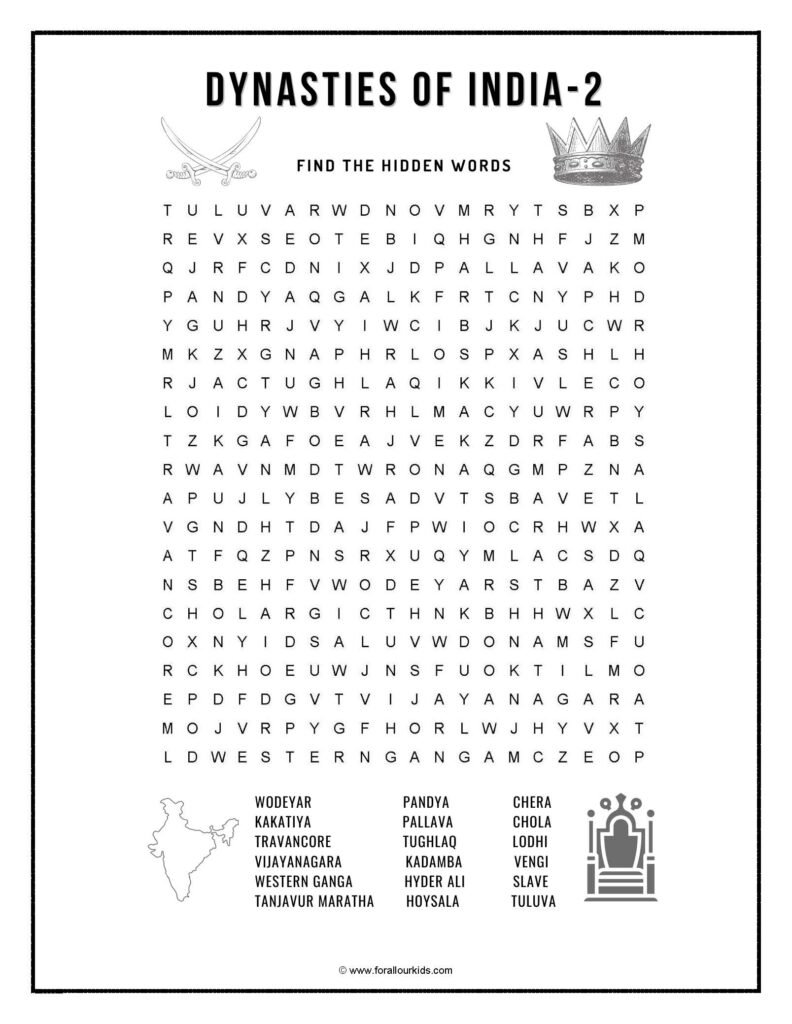 Word Search: All About India 1 - For All our Kids