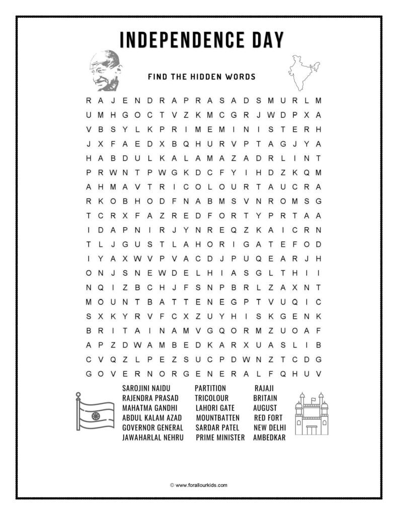 Word Search: All About India 2 - For All our Kids