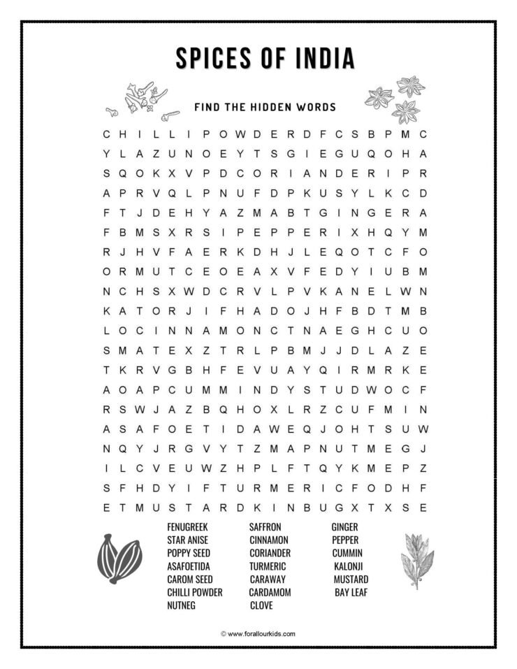 Word Search: All About India - 4 - For All our Kids